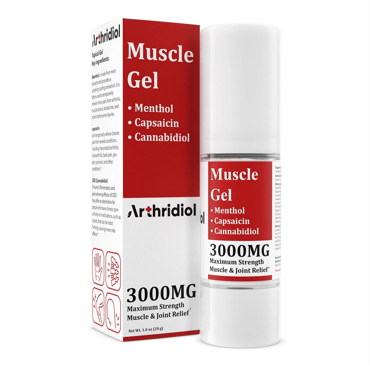 Arthrodiol 3000mg Muscle Gel with Capsaicin & Menthol – Big D CBD